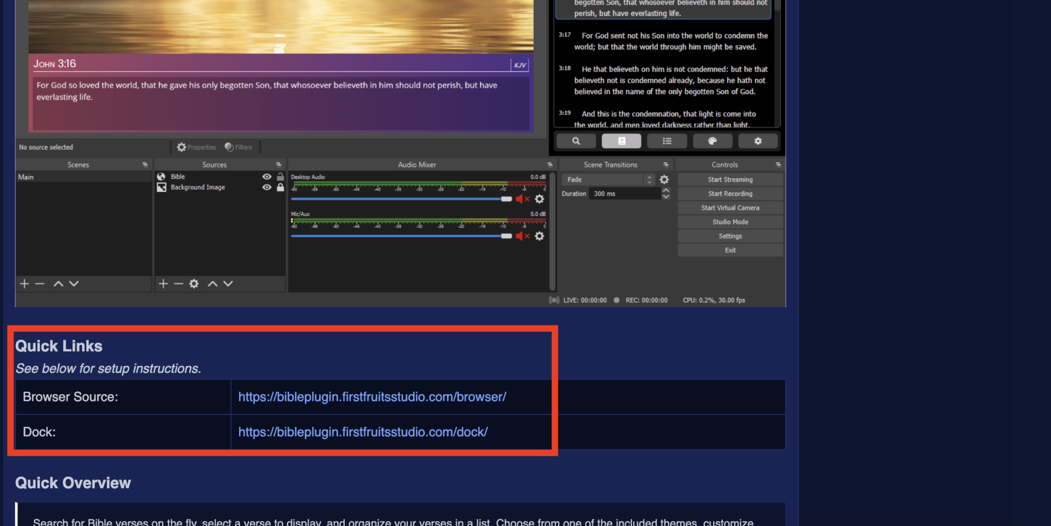 OBSで聖書を表示することができる「Bible」プラグインの使い方 – ひとみマンのOBS学校