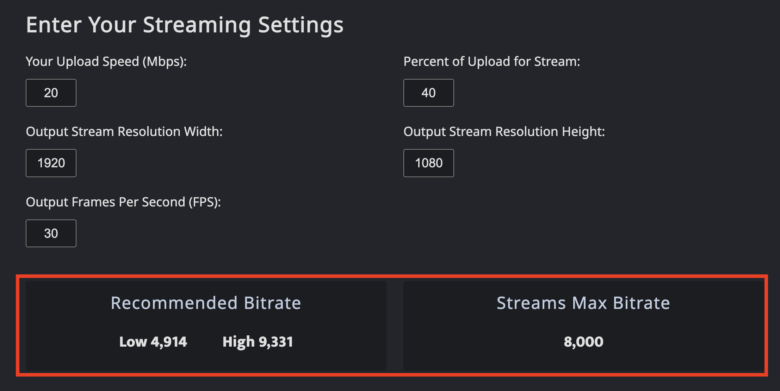 OBS配信で適切なビットレートを自動計算してくれる「Bitrate Calculator」ツールの紹介 – ひとみマンのOBS学校