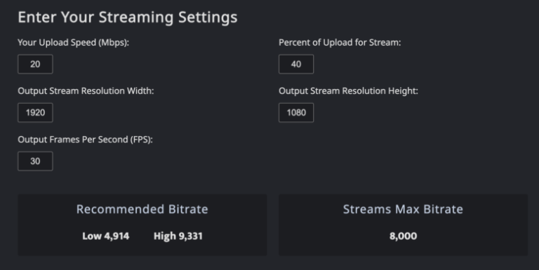OBS配信で適切なビットレートを自動計算してくれる「Bitrate Calculator」ツールの紹介 – ひとみマンのOBS学校